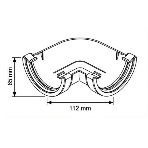 112mm Half Round Gutter Angle 120° | The Plastic Centre