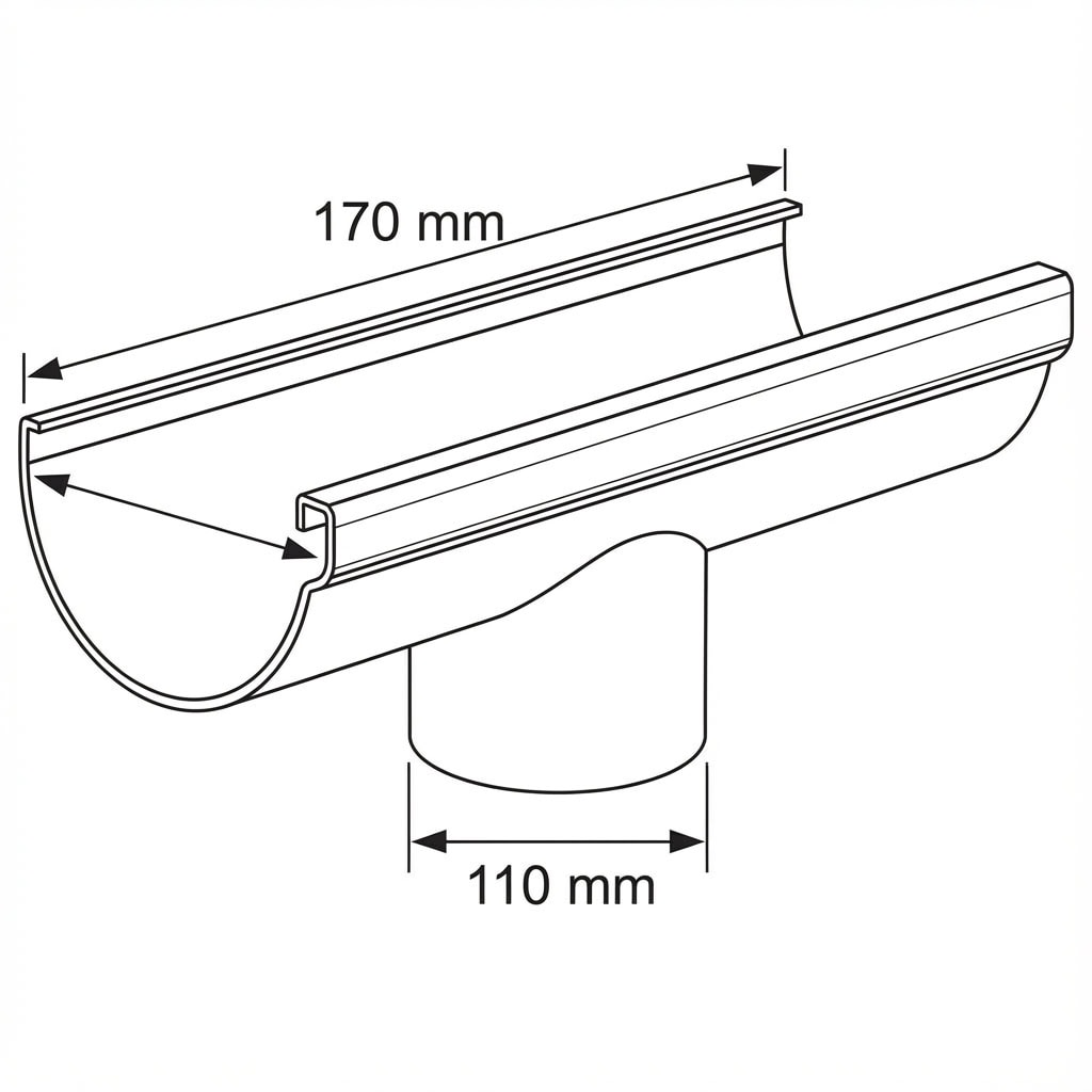 Aquaflow 170mm Half Round Running Outlet | The Plastic Centre